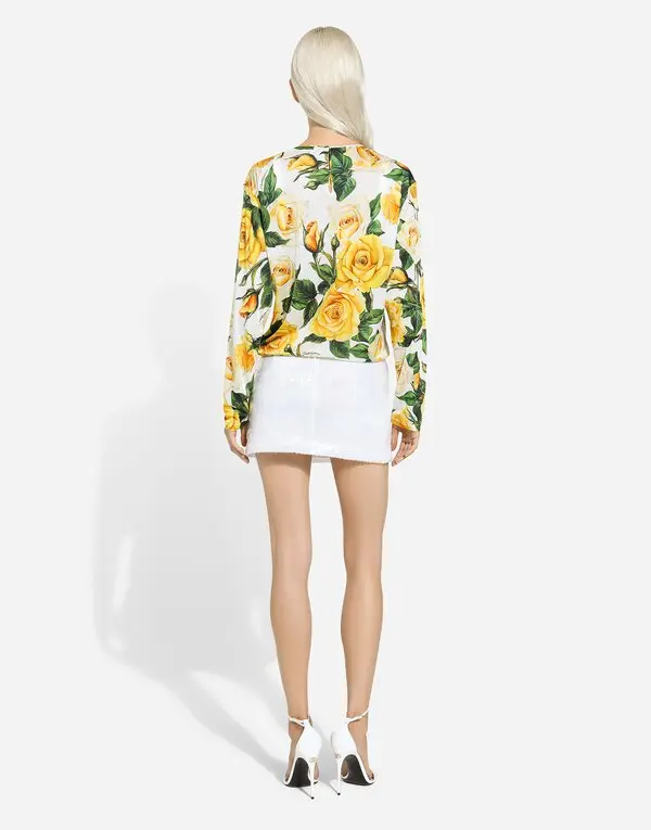 Dolce & Gabbana Sequined Miniskirt - White