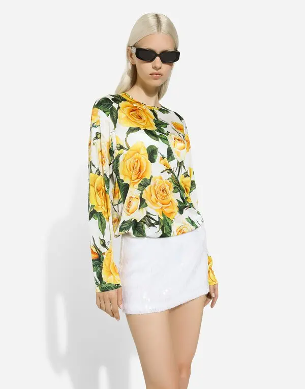 Dolce & Gabbana Sequined Miniskirt - White