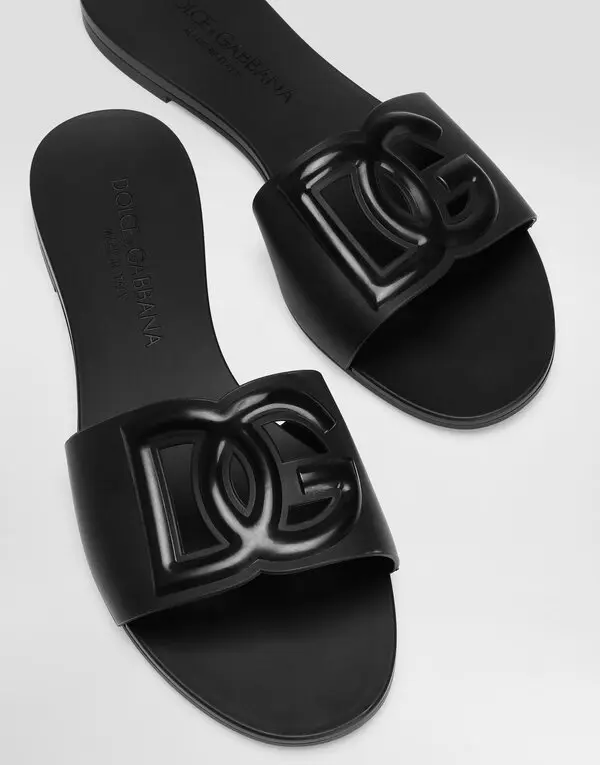Dolce & Gabbana Rubber Sliders - Black