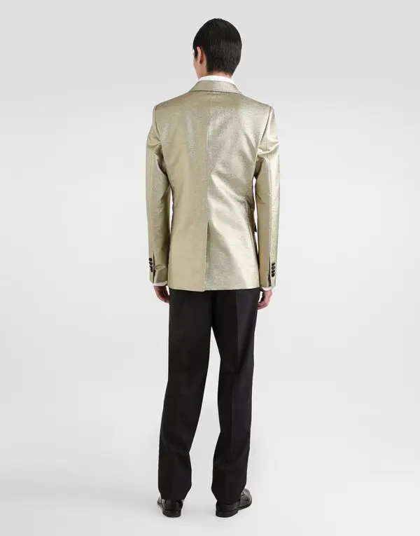 Dolce & Gabbana Single-breasted Lamé Jacquard Tuxedo Jacket - Gold