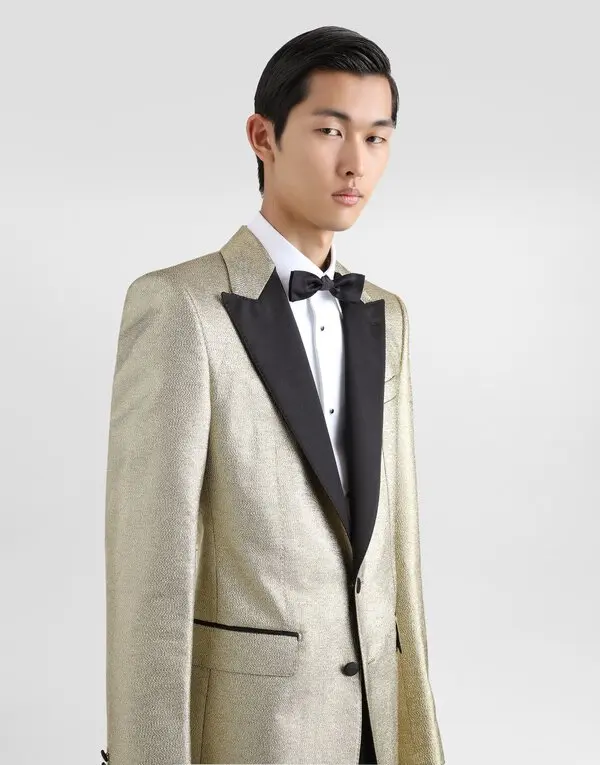 Dolce & Gabbana Single-breasted Lamé Jacquard Tuxedo Jacket - Gold