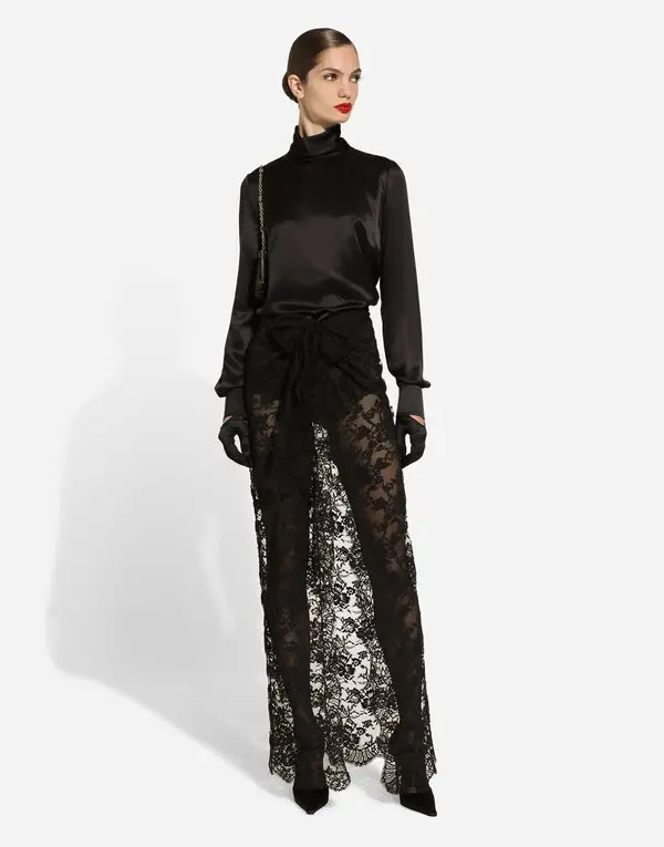 Dolce & Gabbana Silk Satin Blouse - Black