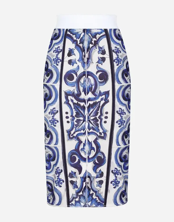 Dolce & Gabbana Majolica Print Midi Skirt - Multicolor