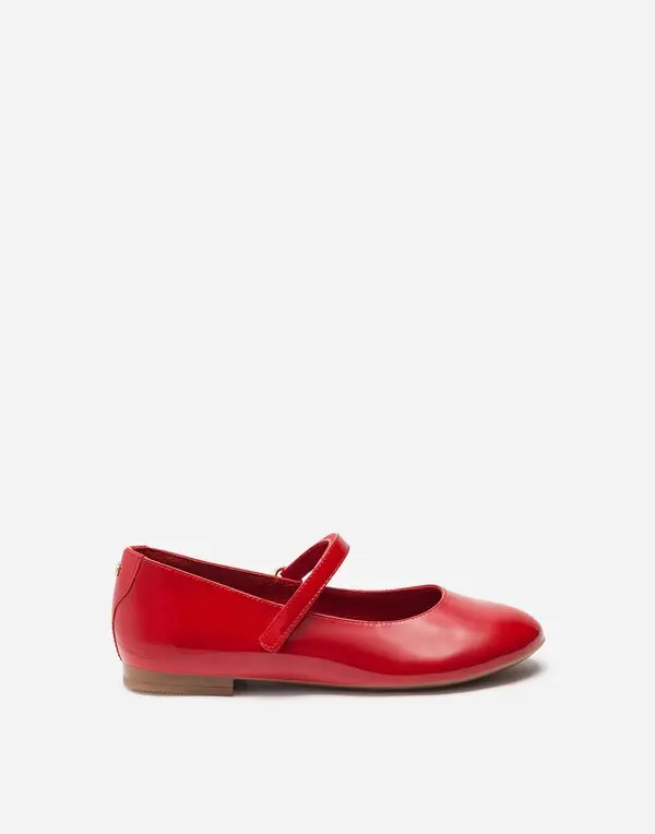 Dolce & Gabbana Patent Leather Mary Jane Ballet Flats - Red