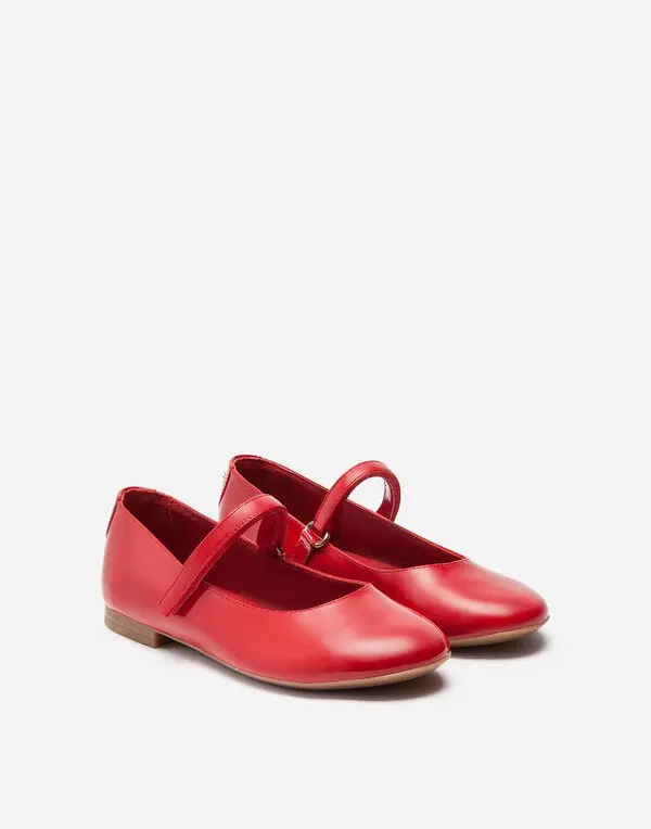 Dolce & Gabbana Patent Leather Mary Jane Ballet Flats - Red