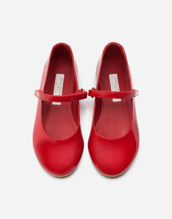 Dolce & Gabbana Patent Leather Mary Jane Ballet Flats - Red