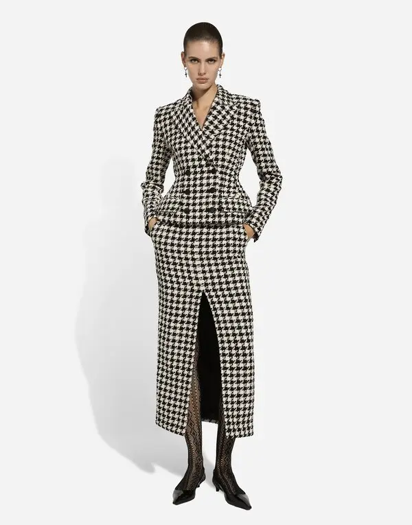 Dolce & Gabbana Macro Houndstooth Long Skirt - Multicolor