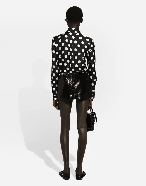 Dolce & Gabbana Miniskirt With Micro-sequin Embellishment - Black