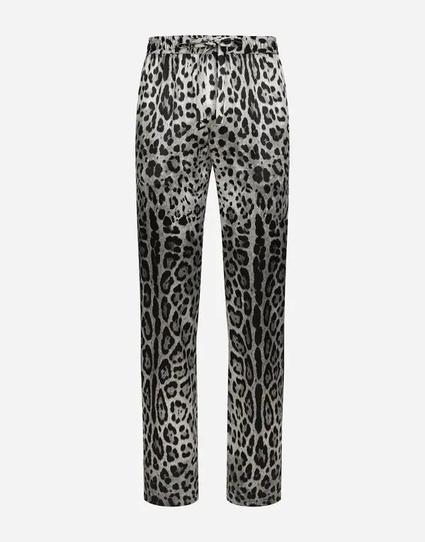 Dolce Gabbana Leopard- Satin Pants Print Editorialist