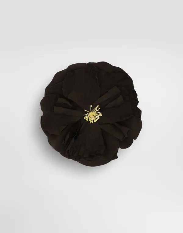 Dolce & Gabbana Floral Poplin Brooch - Brown