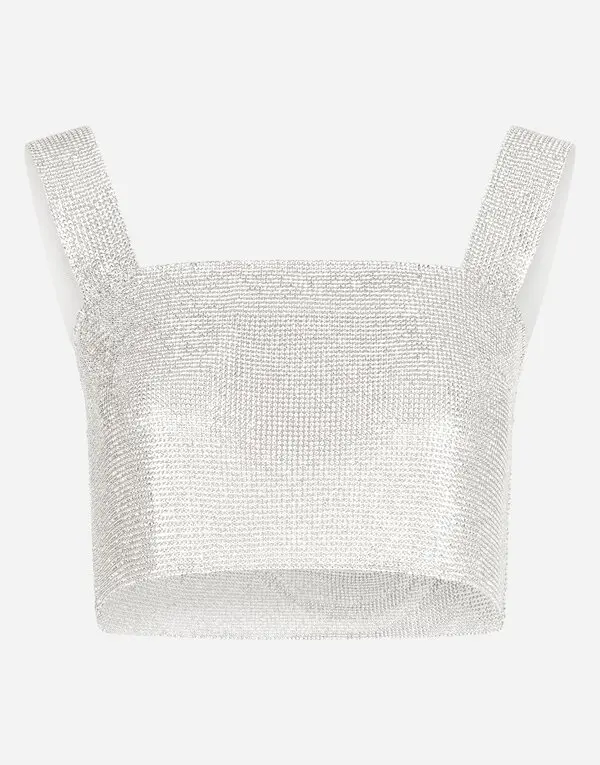 Dolce & Gabbana Crystal Mesh Top - Multicolor