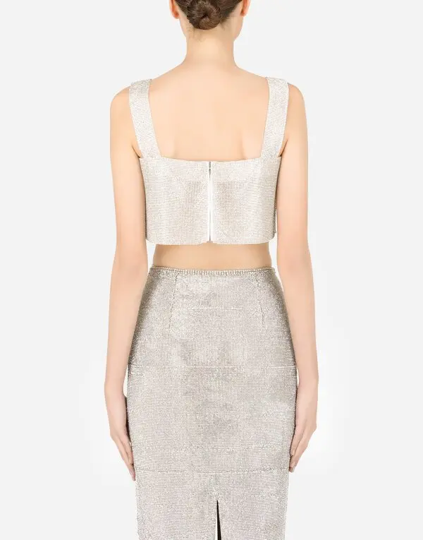 Dolce & Gabbana Crystal Mesh Top - Multicolor