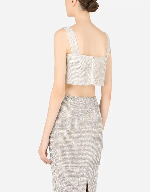 Dolce & Gabbana Crystal Mesh Top - Multicolor