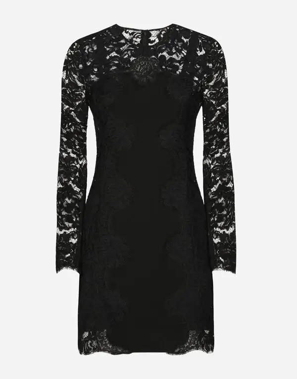 Dolce & Gabbana Cordonetto Lace Mini Dress - Black