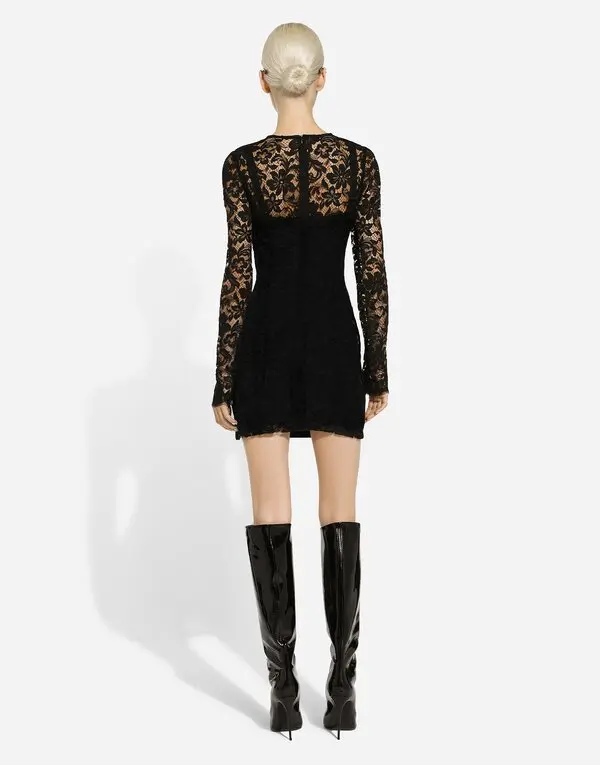 Dolce & Gabbana Cordonetto Lace Mini Dress - Black