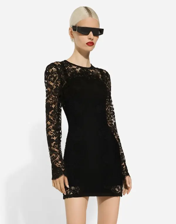 Dolce & Gabbana Cordonetto Lace Mini Dress - Black