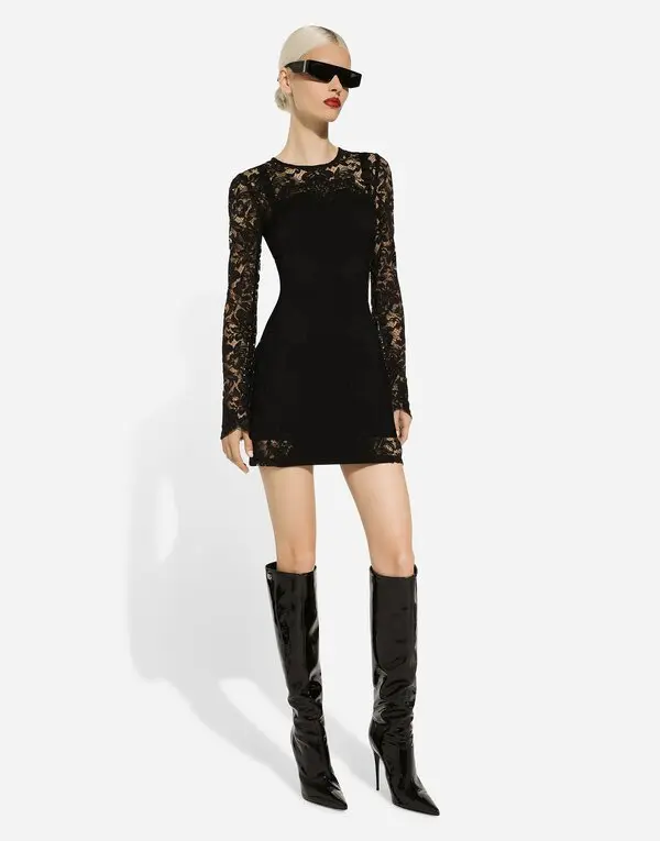 Dolce & Gabbana Cordonetto Lace Mini Dress - Black