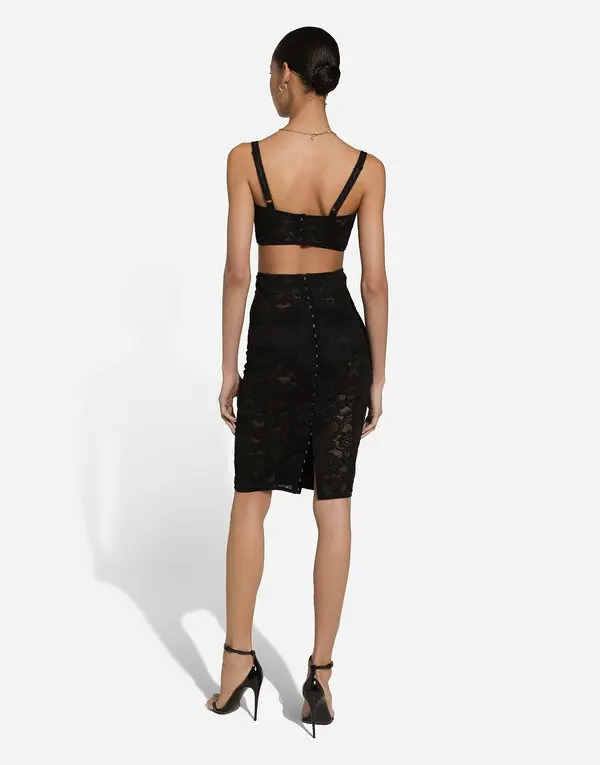 Dolce & Gabbana Satin And Lace Bralette Top