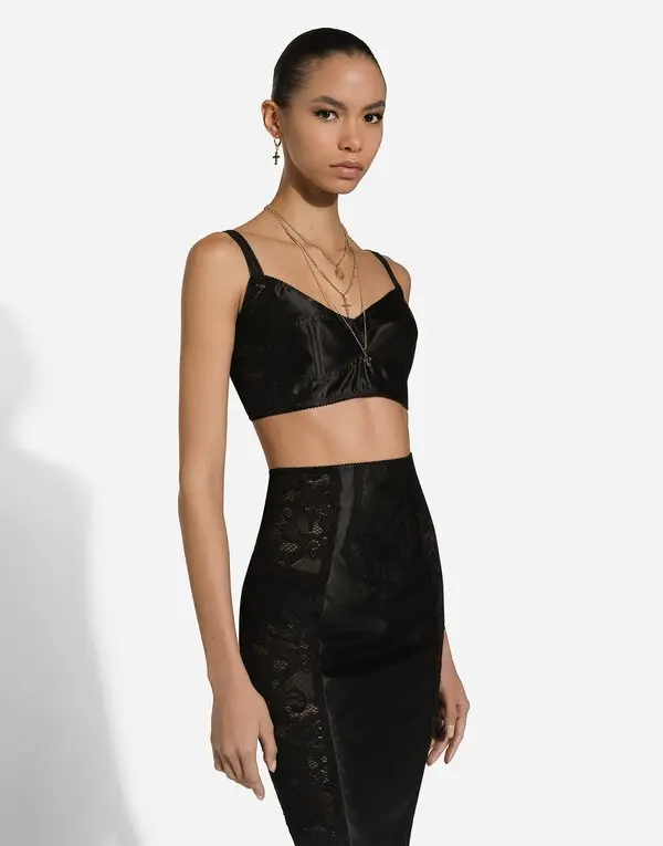 Dolce & Gabbana Satin And Lace Bralette Top