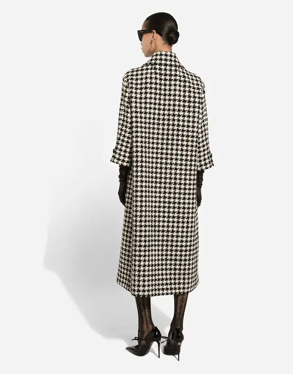 Dolce & Gabbana Single-breasted Macro-houndstooth Wool Coat
