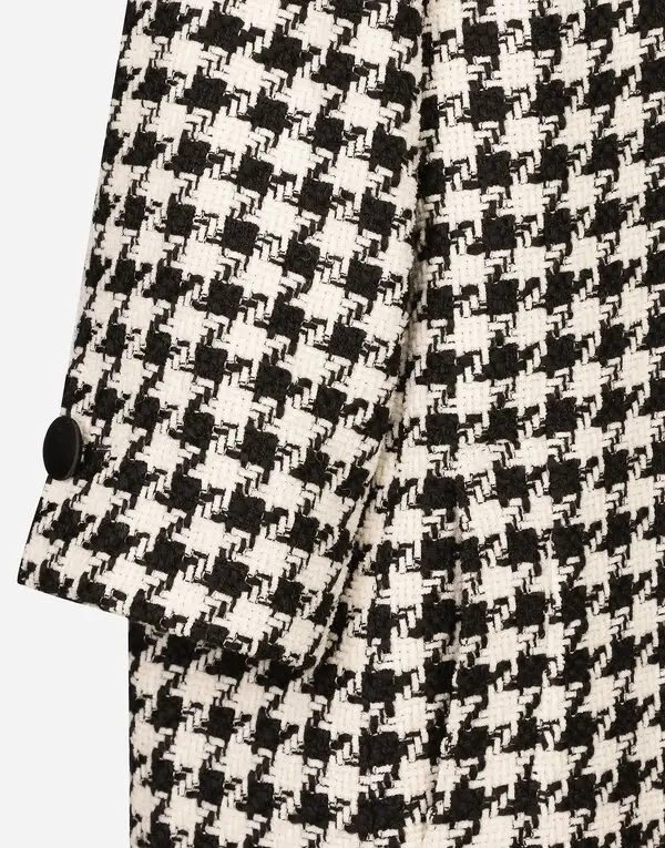 Dolce & Gabbana Single-breasted Macro-houndstooth Wool Coat