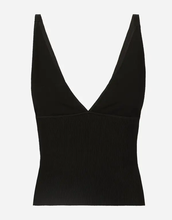 Dolce & Gabbana Viscose-knit Vest Top - Black