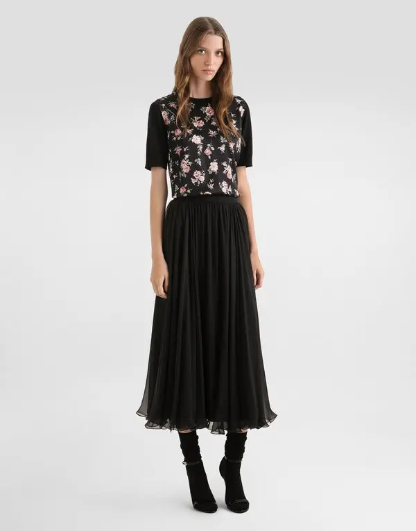 Dolce & Gabbana High-waisted Chiffon Circle Skirt