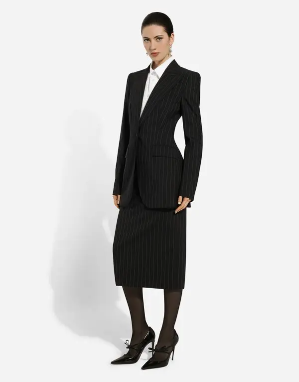 Dolce & Gabbana Pinstripe Wool Skirt - Multicolor