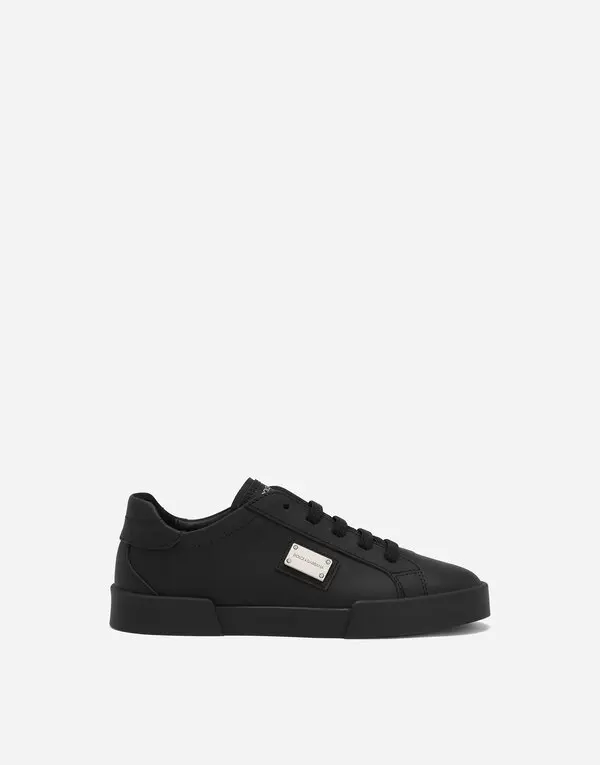 Dolce & Gabbana Portofino Vintage Calfskin Sneakers - Black
