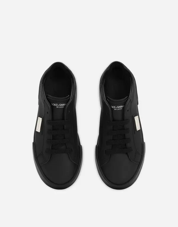 Dolce & Gabbana Portofino Vintage Calfskin Sneakers - Black