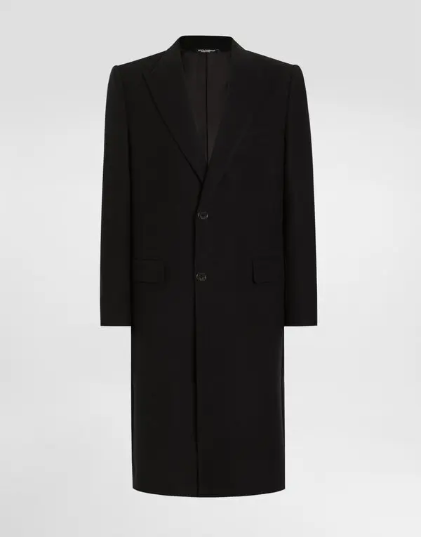 Dolce & Gabbana Single-breasted Wool Coat - Black