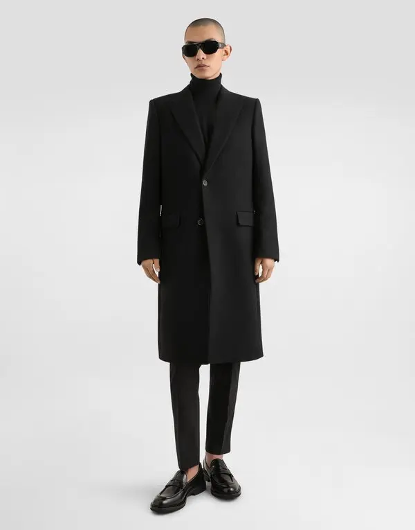 Dolce & Gabbana Single-breasted Wool Coat - Black