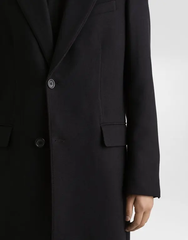Dolce & Gabbana Single-breasted Wool Coat - Black