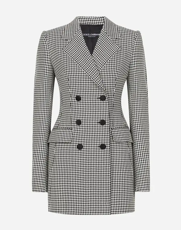 Dolce & Gabbana Double-breasted Houndstooth Jacket - Multicolor