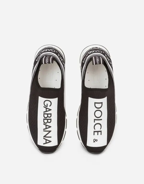 Dolce & Gabbana Sorrento Logo Tape Slip-on Sneakers - Black