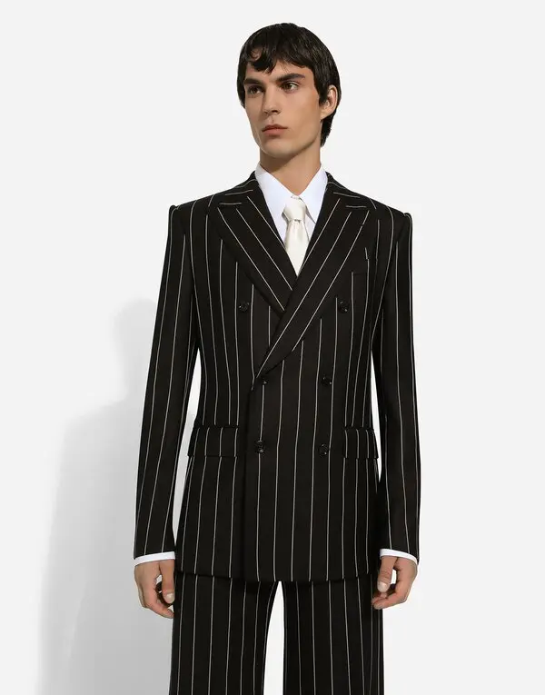 Dolce & Gabbana Double-breasted Pinstripe Sicilia-fit Jacket - Multicolor