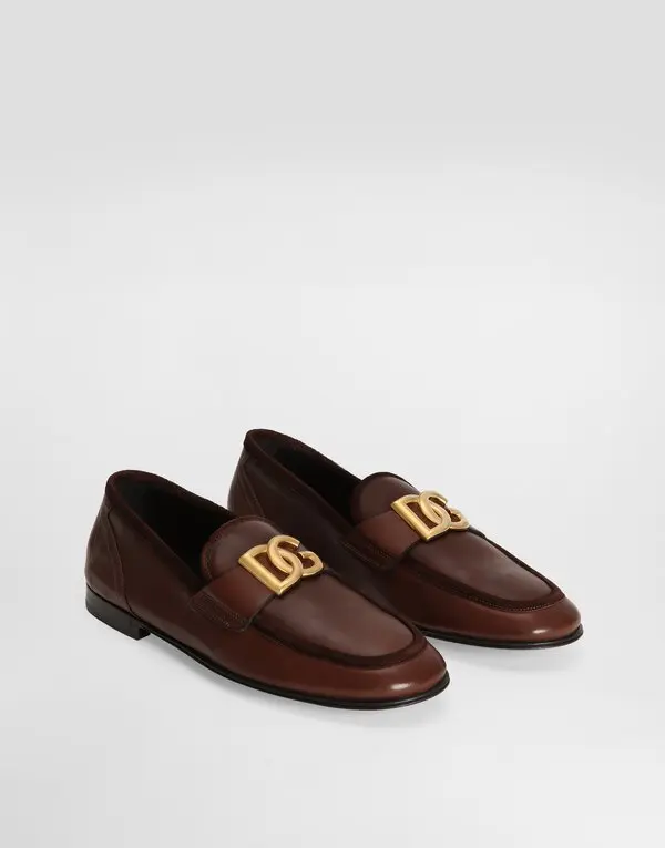 Dolce & Gabbana Calfskin Slippers - Brown