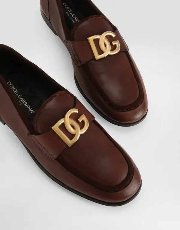 Dolce & Gabbana Calfskin Slippers - Brown