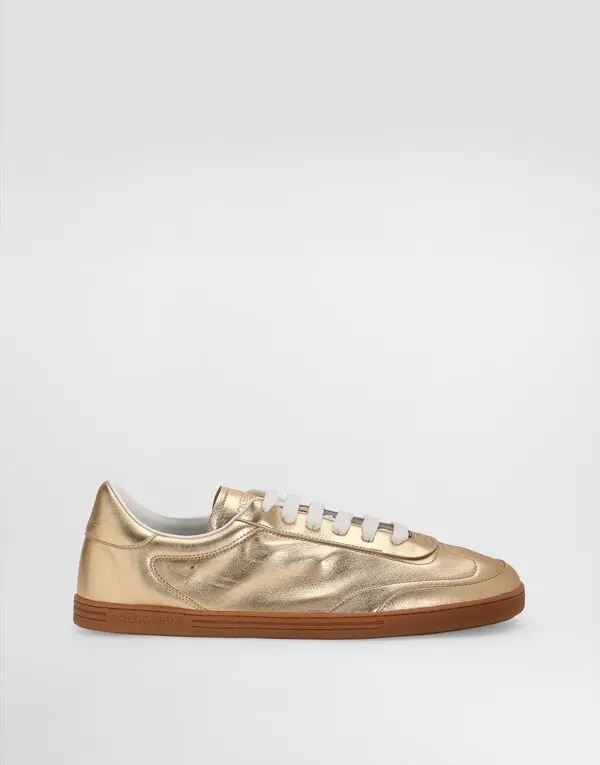 Dolce & Gabbana Saint Tropez Foiled Leather Sneakers