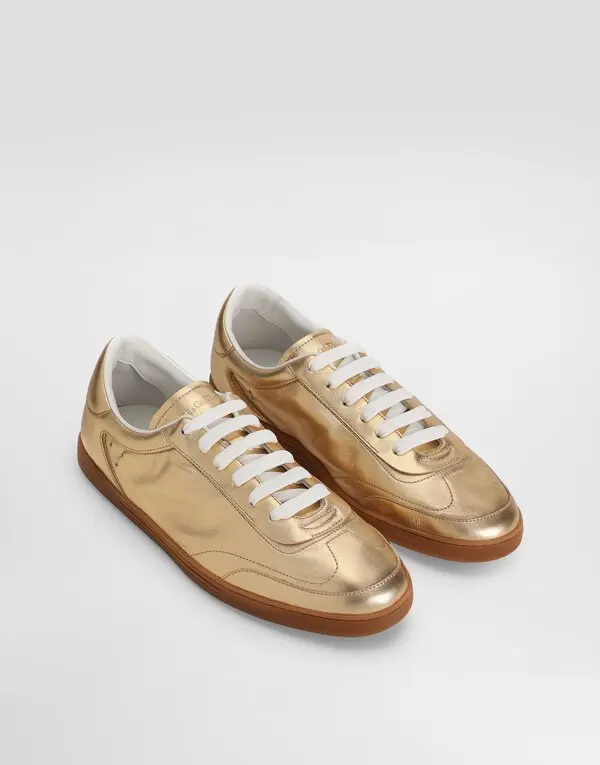 Dolce & Gabbana Saint Tropez Foiled Leather Sneakers