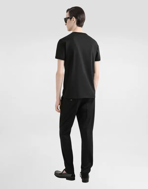 Dolce & Gabbana Cotton T-shirt With Heraldic Patch - Black