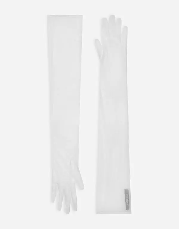 Dolce & Gabbana Tulle Gloves - White