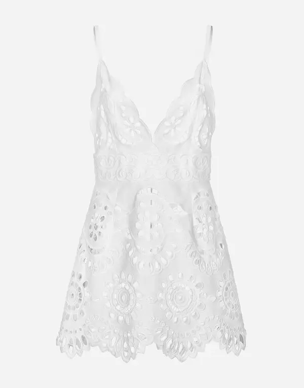Dolce & Gabbana Cotton Minidress With Cut-outs