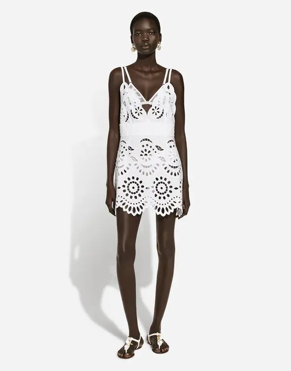 Dolce & Gabbana Cotton Minidress With Cut-outs