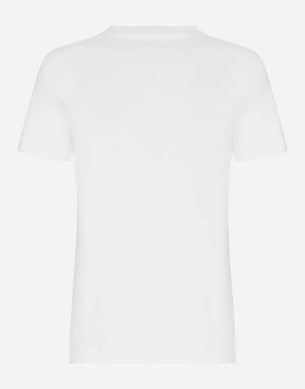 Dolce & Gabbana Jersey T-shirt With Flocked Detail - White