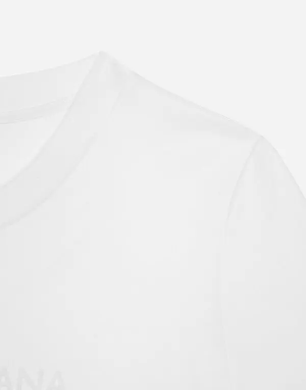 Dolce & Gabbana Jersey T-shirt With Flocked Detail - White