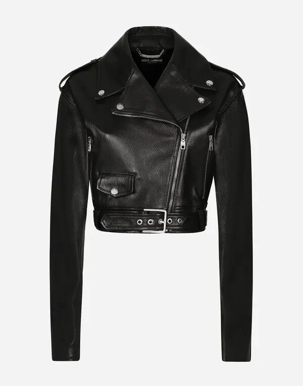 Dolce & Gabbana Plongé Nappa Leather Biker Jacket
