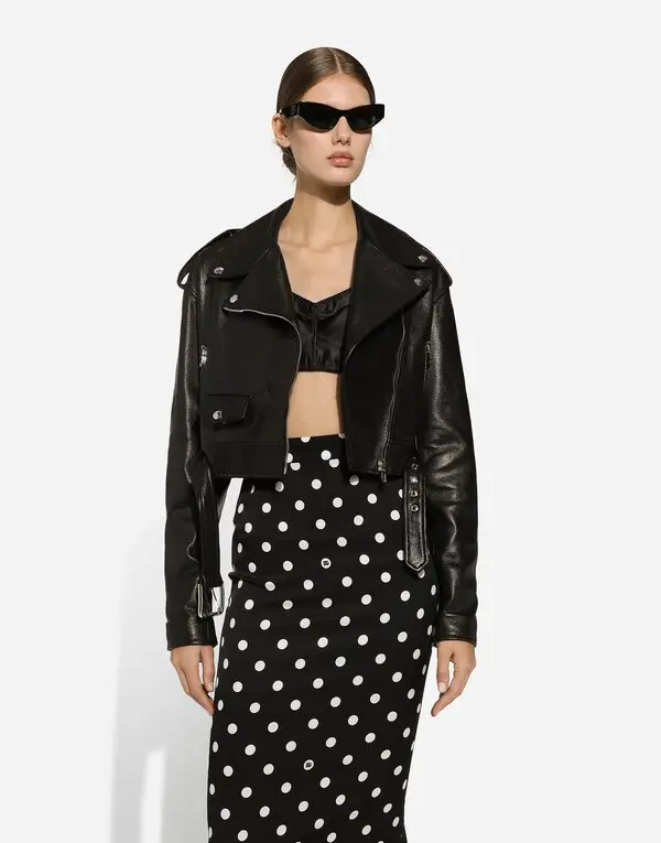 Dolce & Gabbana Plongé Nappa Leather Biker Jacket