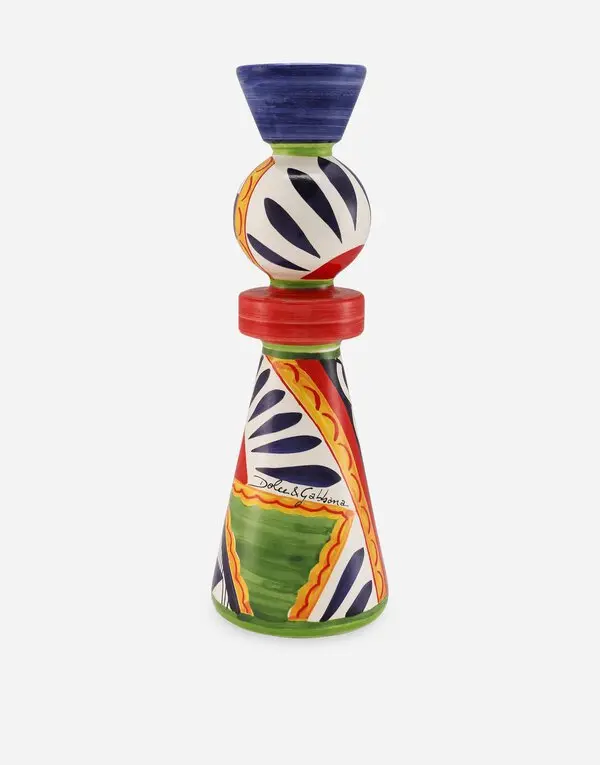 Dolce & Gabbana Ceramic Candle Holder Large - Multicolor