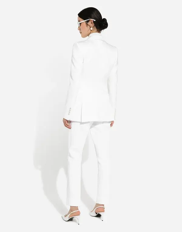 Dolce & Gabbana Single-breasted Brocade Turlington Blazer - White